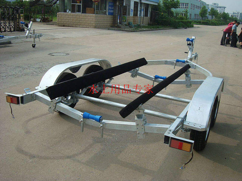 5.5 M Wood Stick FRP Boat Trailer Hot Galvanized Trailer Fishing Boat ...