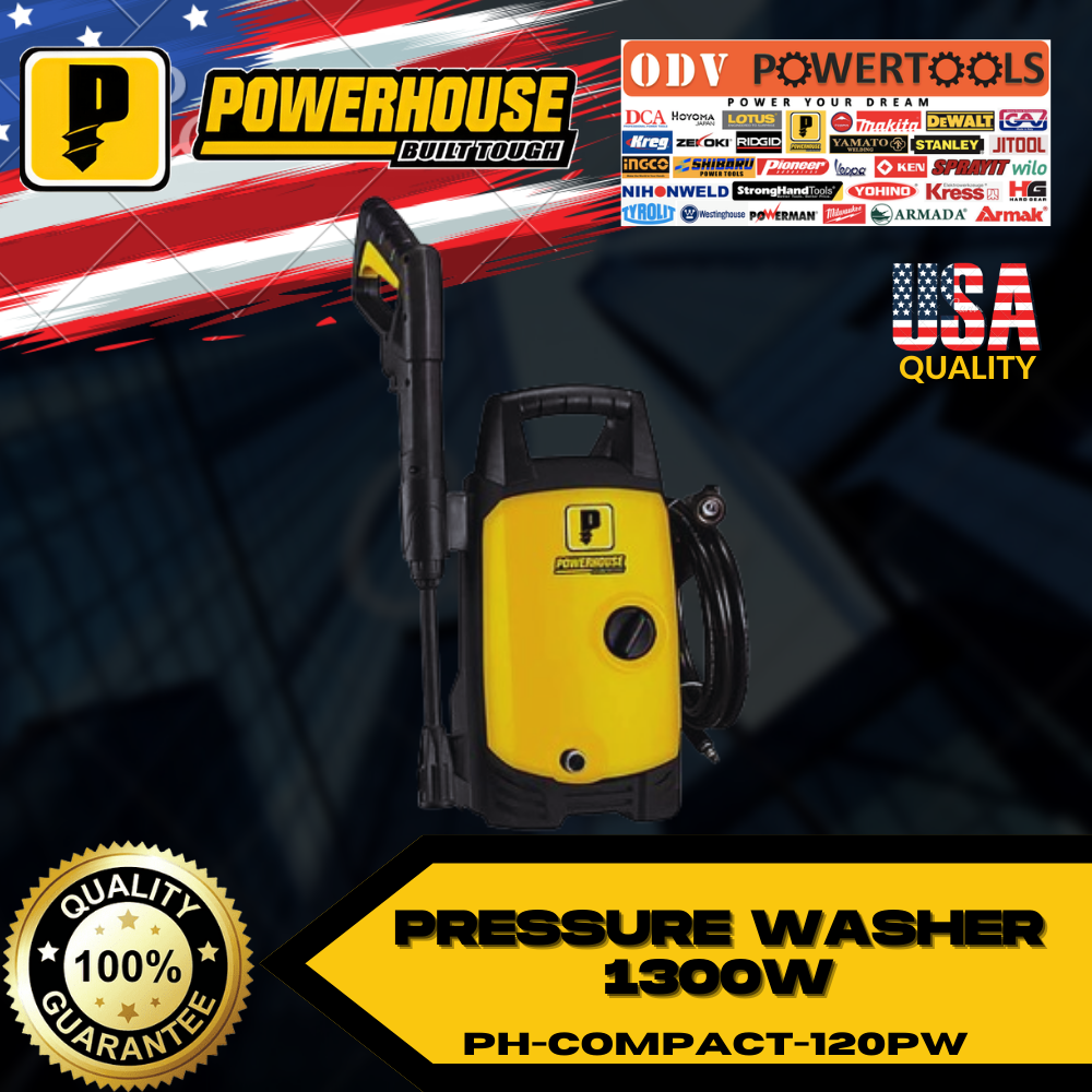 POWERHOUSE PH-COMPACT-120PW 120 Bar MAX High Pressure Washer 1300W ...