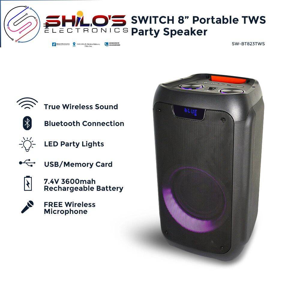 Switch SW-BT823WTS 8" Portable Bluetooth Party Speaker | Lazada PH