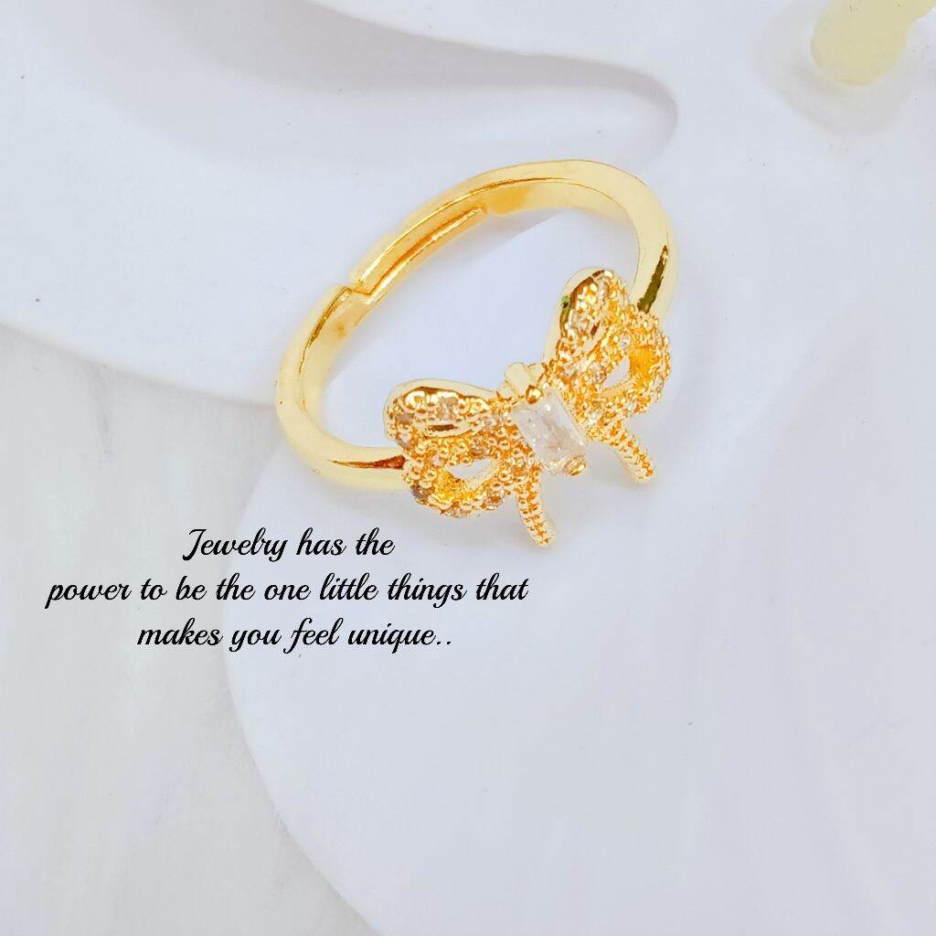 [JL♥️Stainless] Gold & Silver Ribbon Adjustable Bangkok Gold Ring ...
