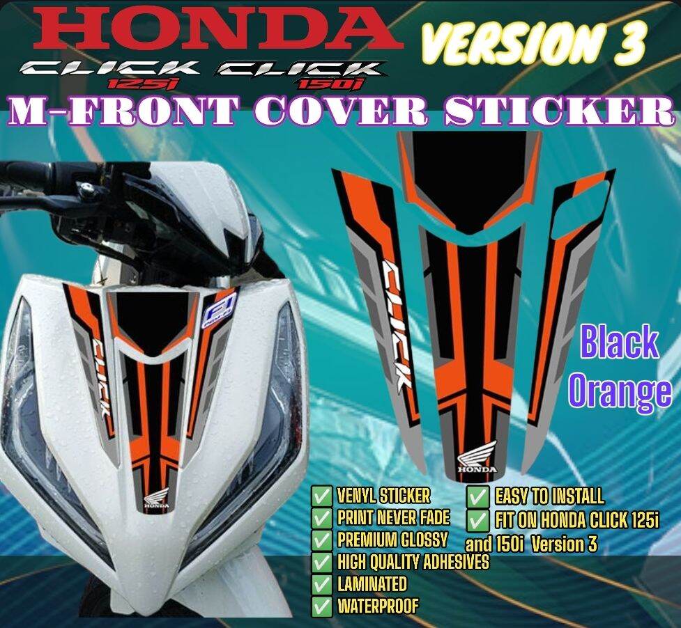 Click 125i and 150i version 3 M-Front Cover Sticker / Click V3 ...