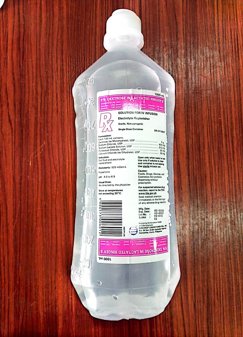 5% DEXTROSE IN LACTATED RINGER'S 1000ml | Lazada PH