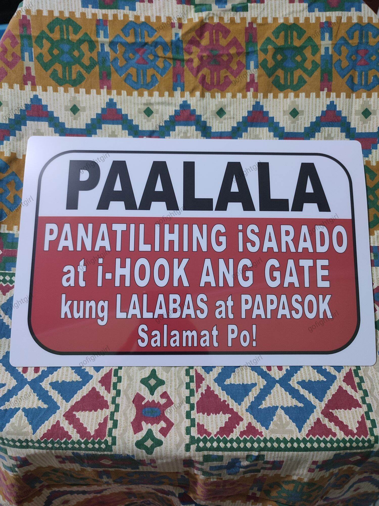Panatilihing Isarado ai I-hook ang Gate PVC A4 size Signage | Lazada PH