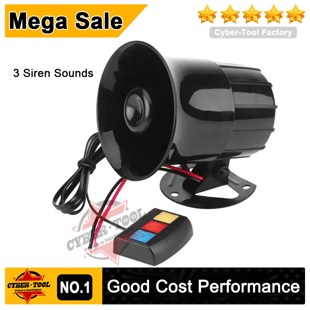 12V 100W 7-Sound Car Loud Speaker Megaphone Electronic Warning Siren ...