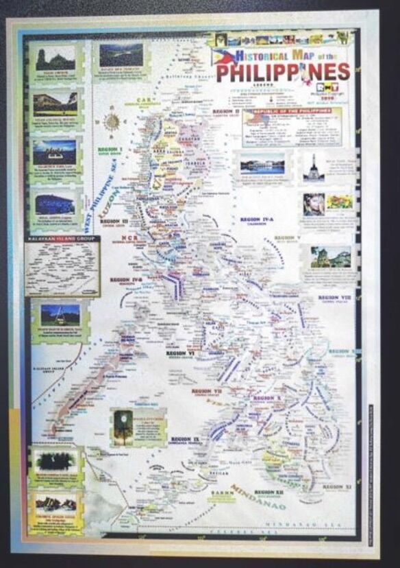 1 pc Philippine Historical Map 12x17.5 inches with Sealed Plastic ...