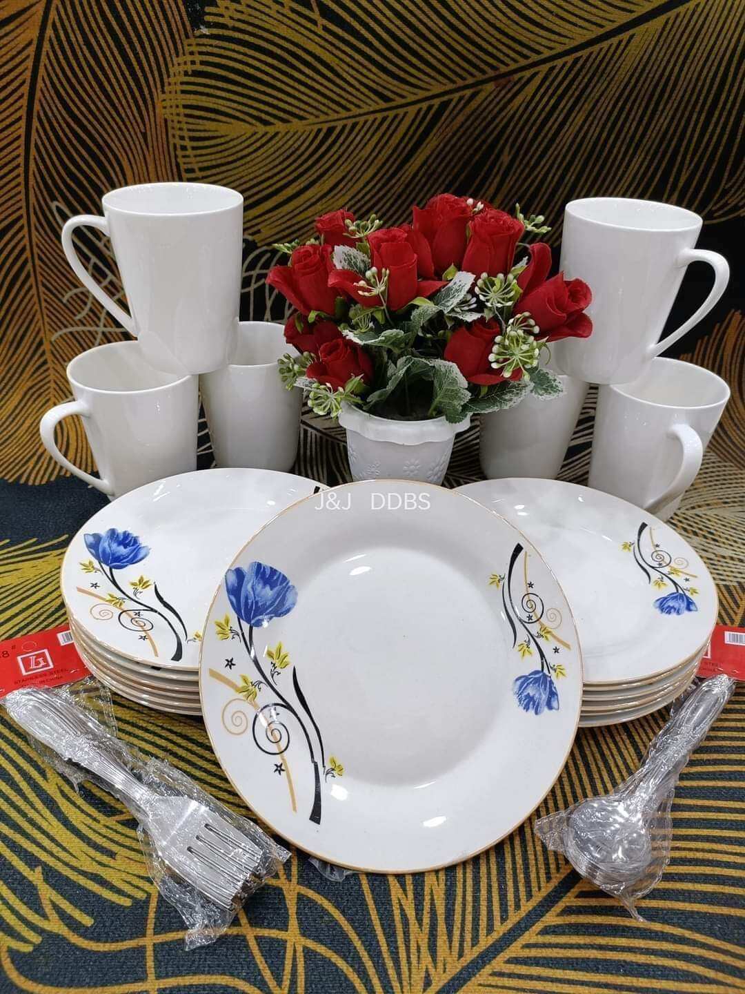Floral Dinner Plates Set ( babasagin ) | Lazada PH