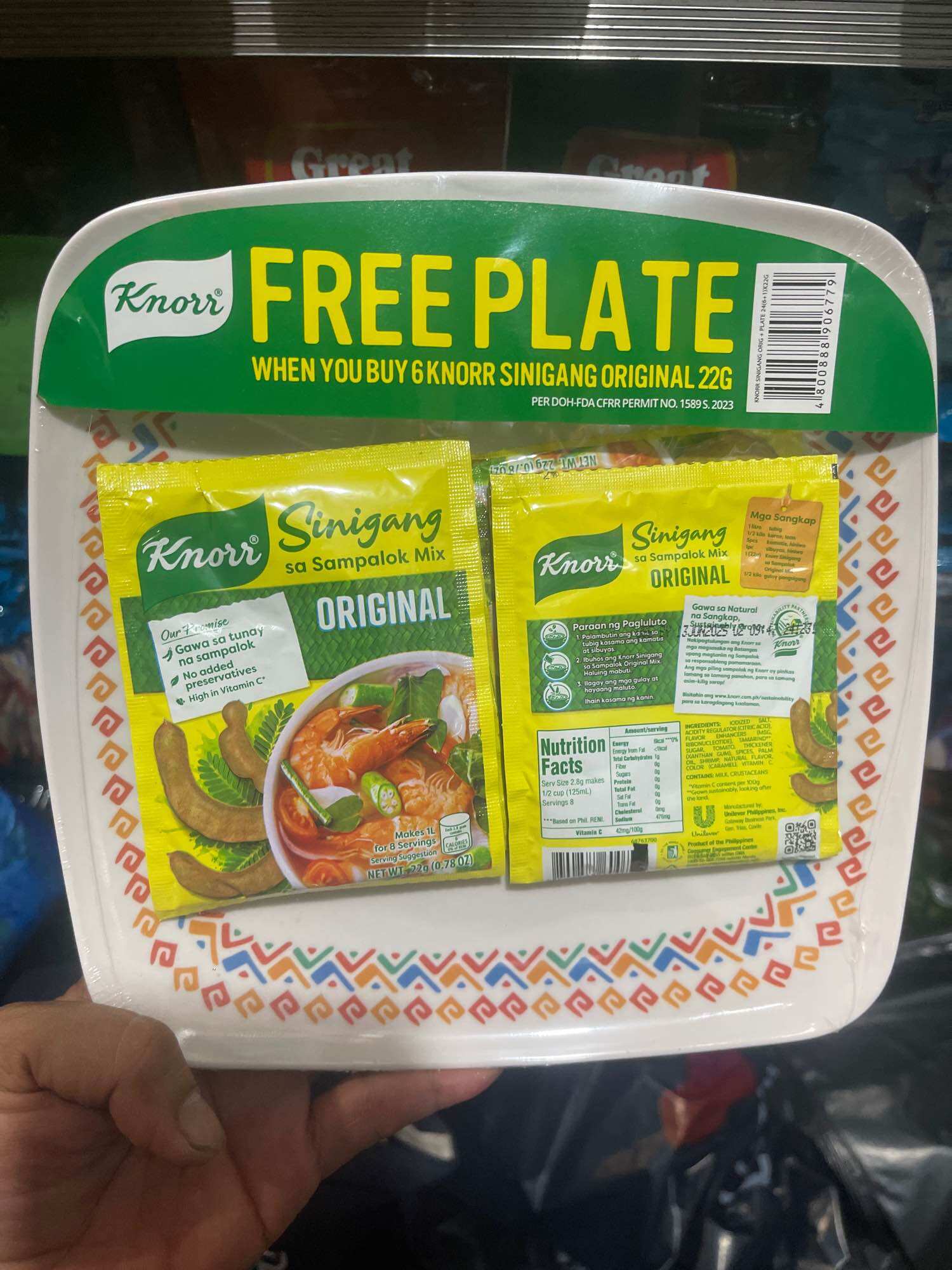 Knorr Sinigang Mix Tamarind Soup 6x22g + FREE Plate | Lazada