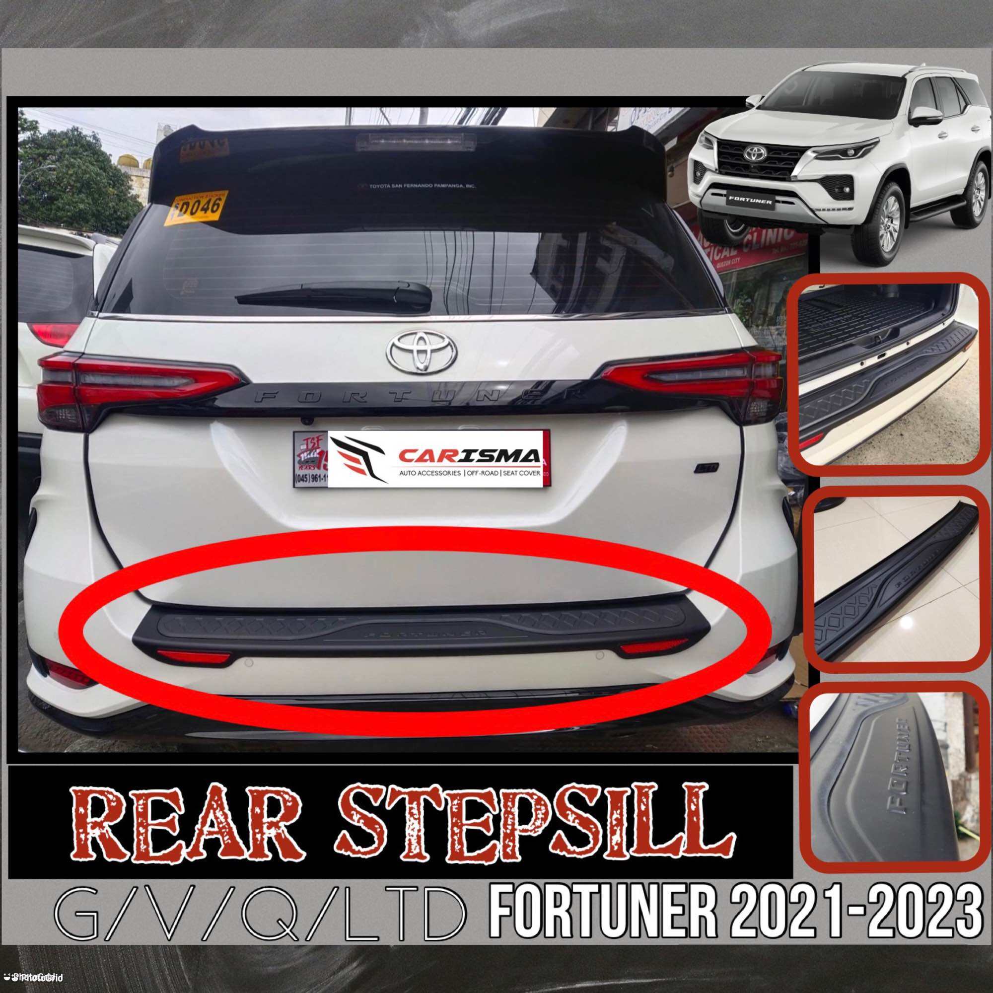 TOYOTA FORTUNER REAR STEPSILL 2016 2023 G V Q LTD New Toyota Fortuner Accessories Rear Step Sill For Fortuner Lazada Lazada PH