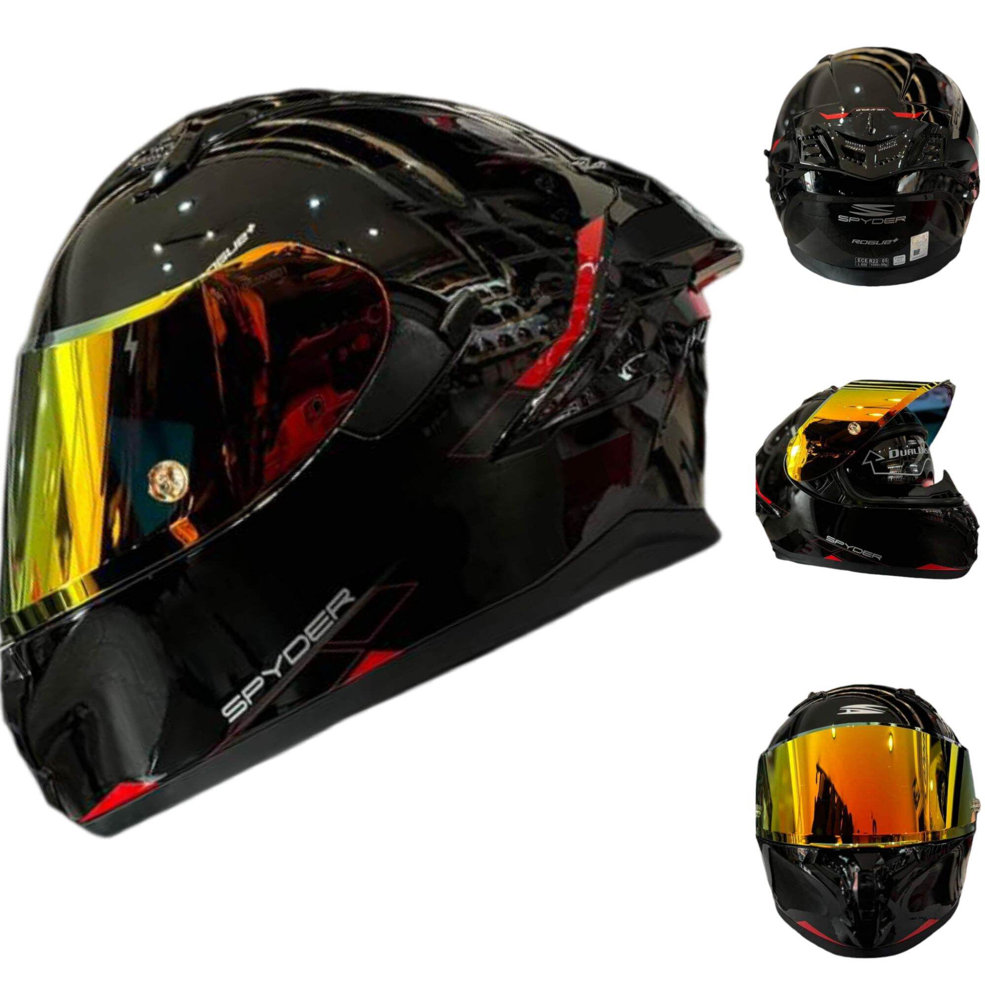 Spyder Rogue+ Full Face Helmet With Spare Clear Lens | Lazada PH