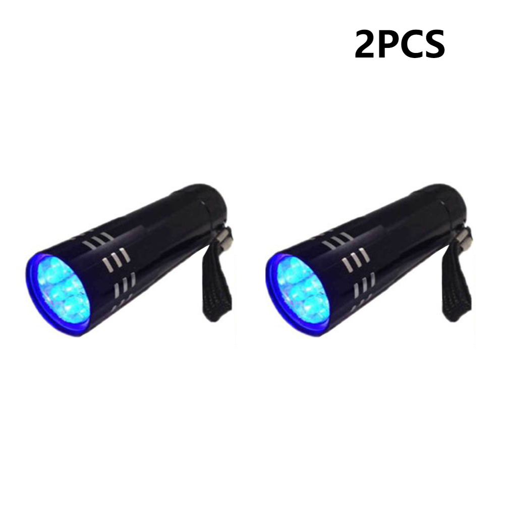 1-8PCS UV Flashlight Mini 9 LED Ultraviolet Torch USB Waterproof Ultra ...