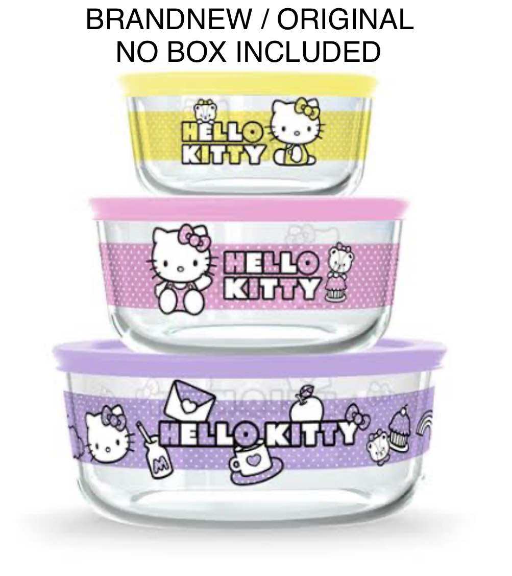 Hello Kitty 6-piece Round Glass Storage Set PYREX NO BOX | Lazada PH