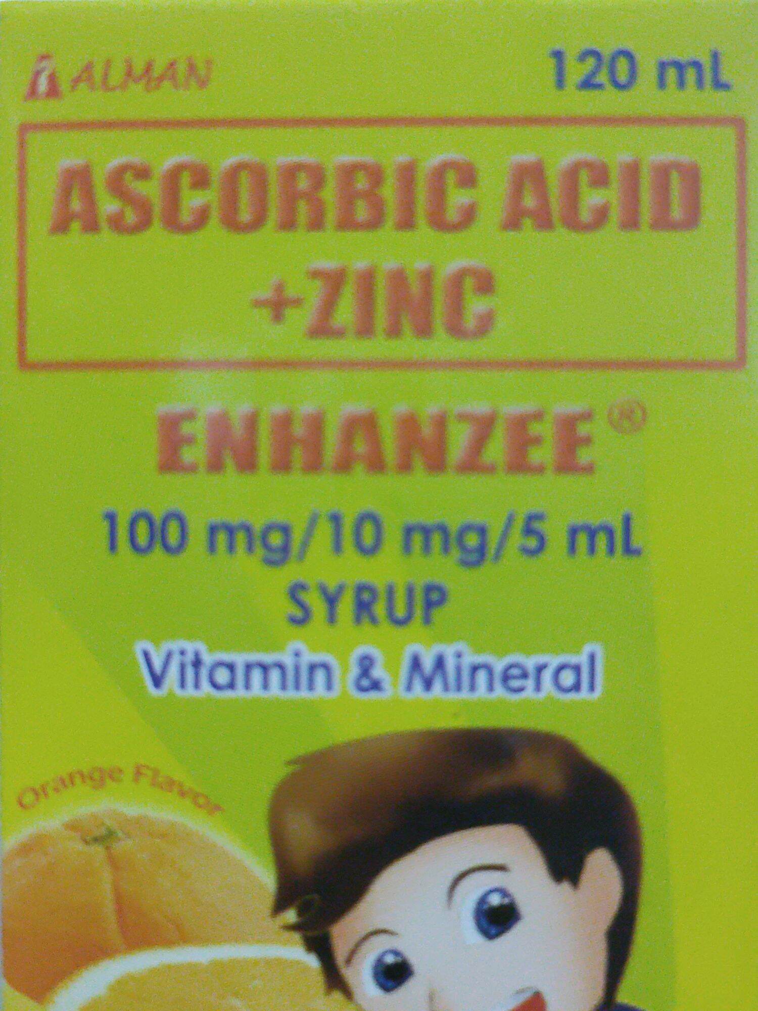 ENHANZEE Ascorbic Acid + Zinc 100mg/10mg/5ml Vitamin & Mineral Syrup 1 ...