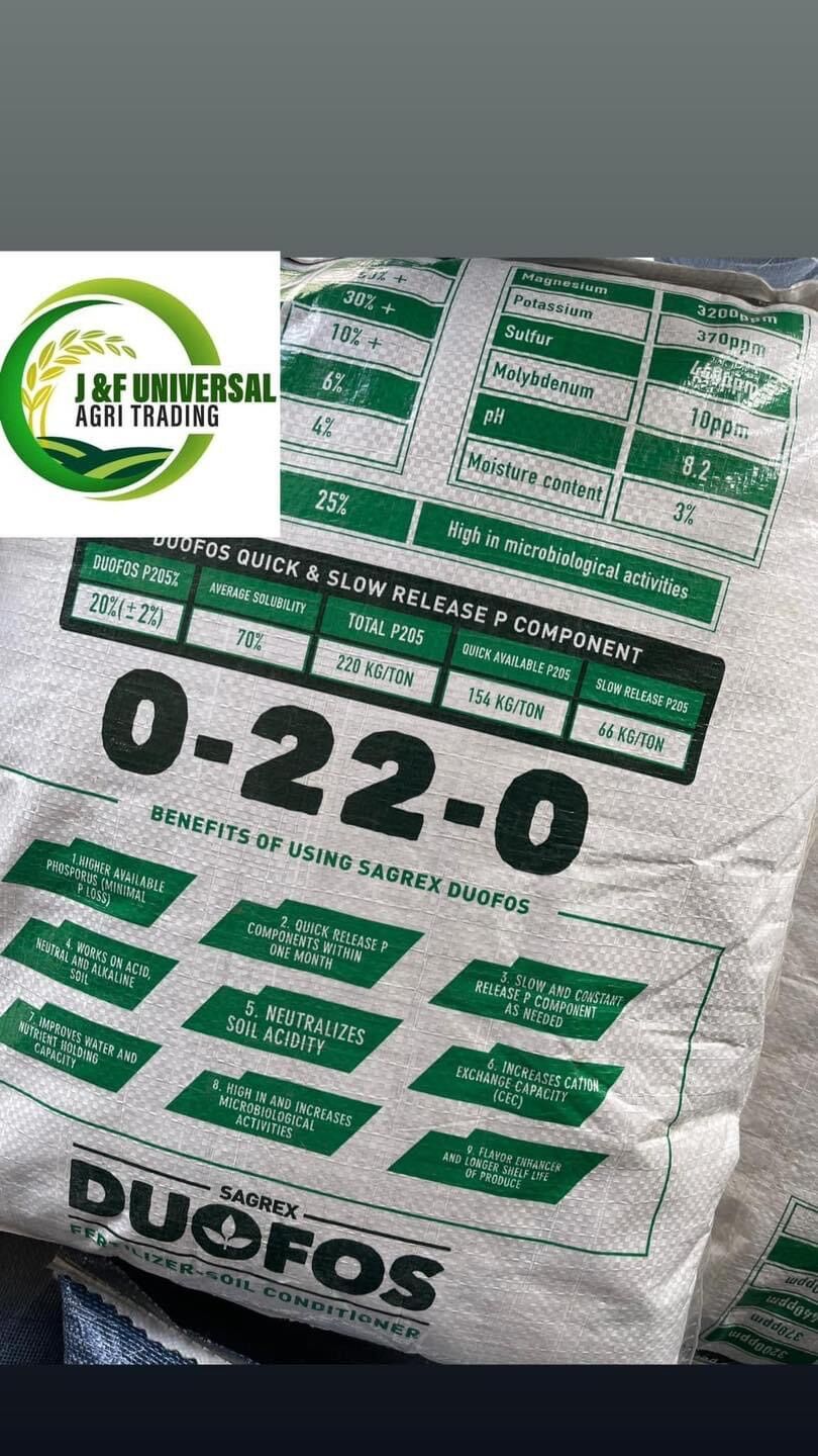 DUOFOS Organic Fertilizer (0-22-0) Natural Phosphate and Soil ...