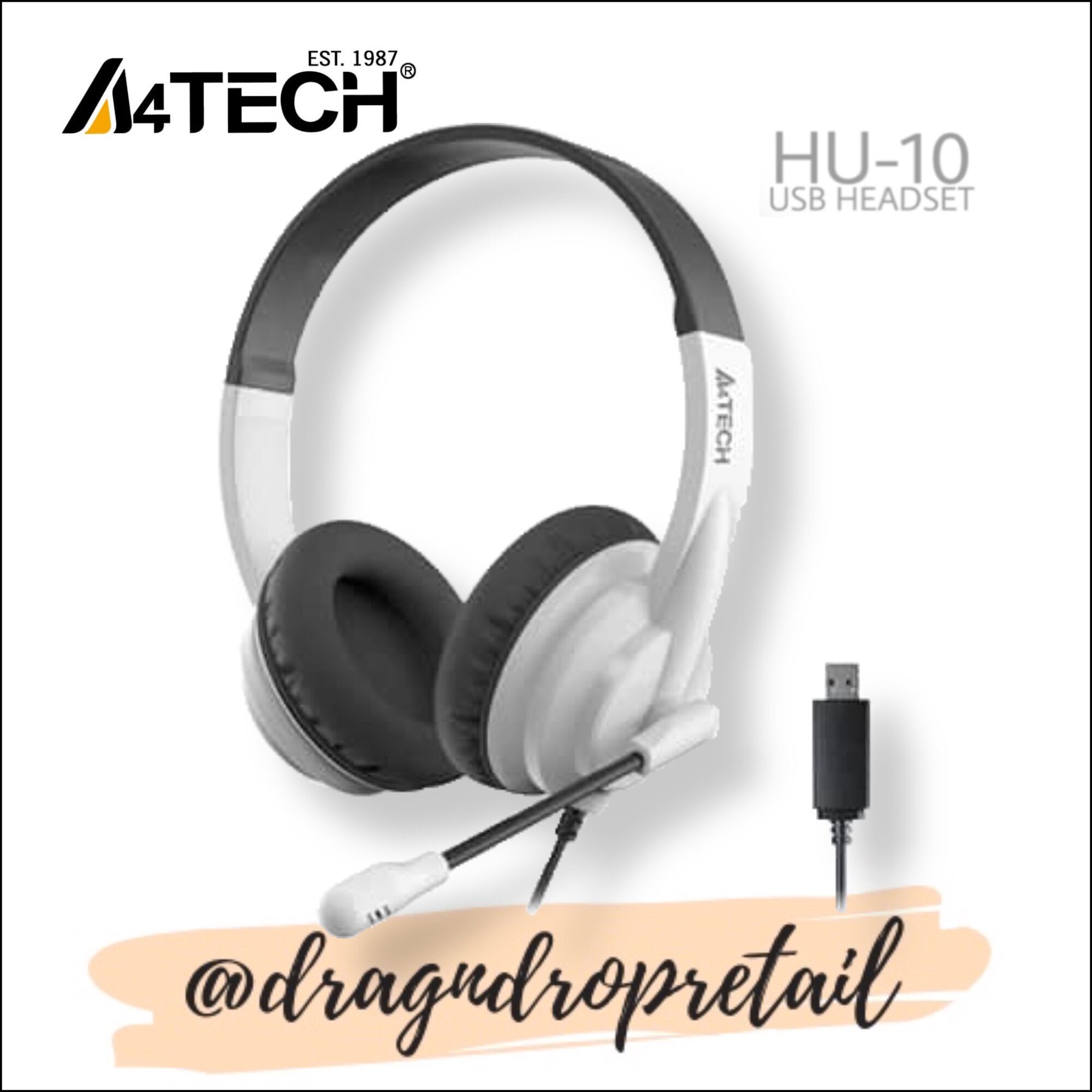 A4TECH HU-10 High Performance USB Headset Headphone with Noise ...