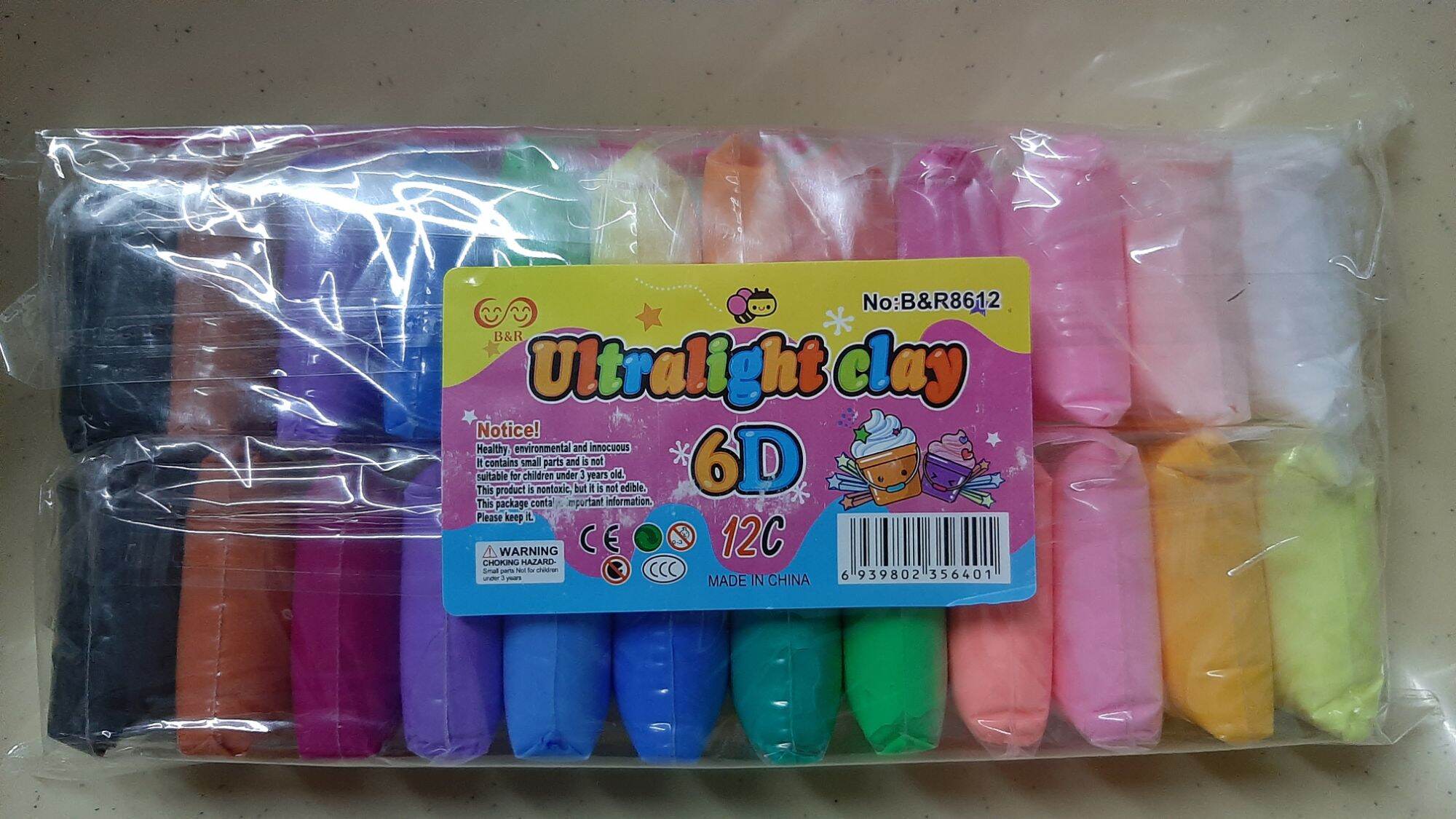 Ultralight Bouncing Clay 6D 24 pcs./pack with 3 pcs. carving tools ...