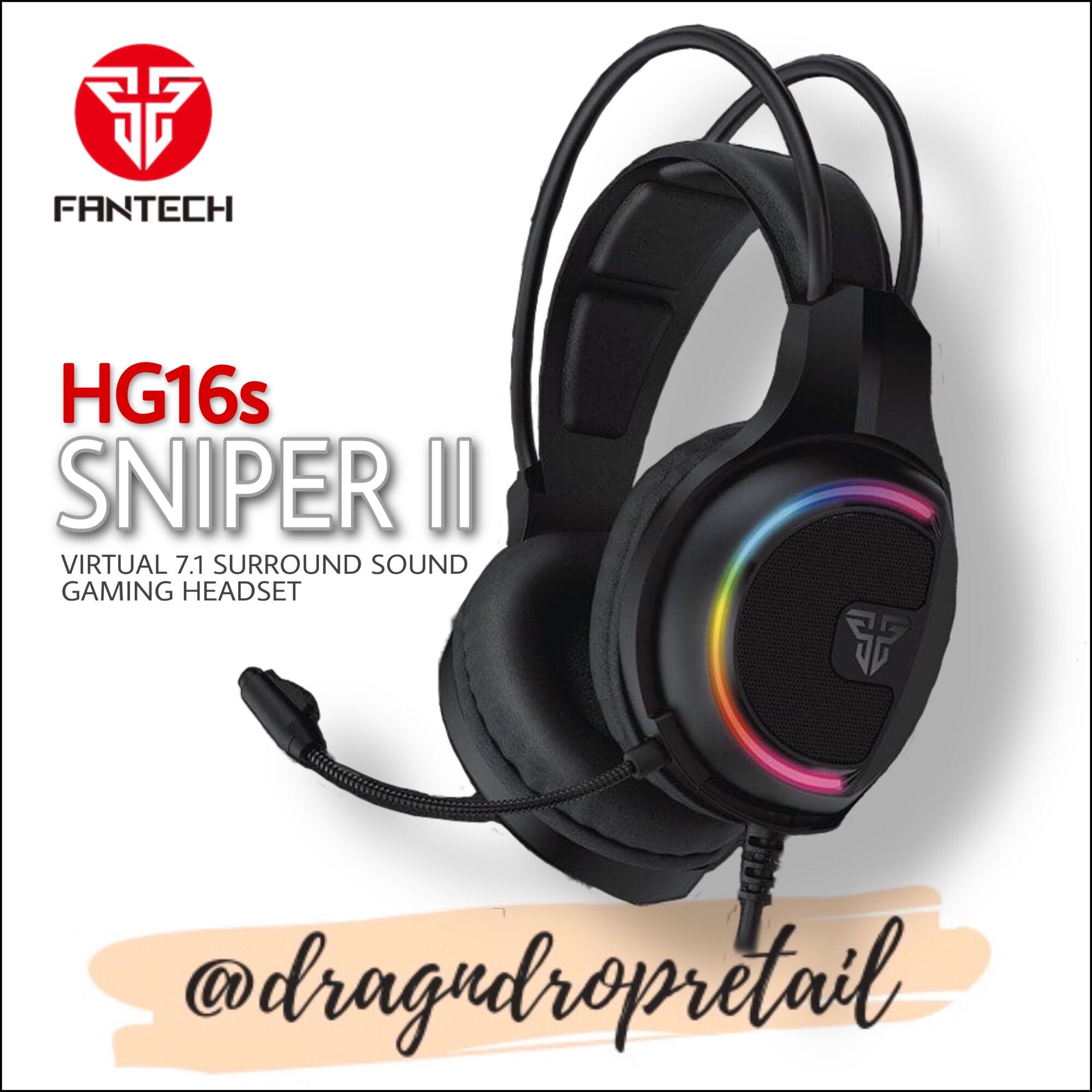 FANTECH HG16s SNIPER II Virtual 7.1 Surround Sound RGB Gaming Headset ...