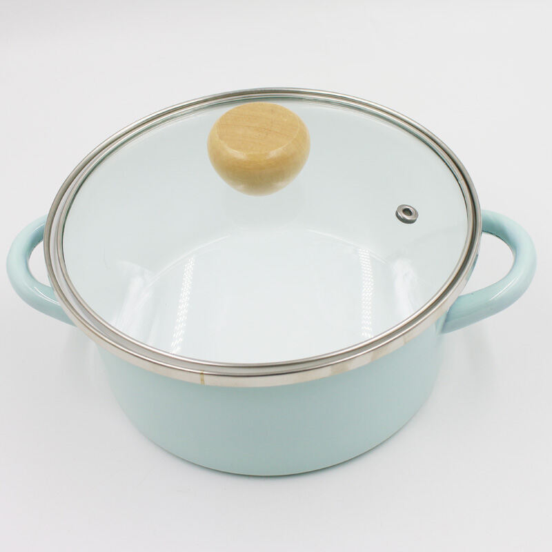 Enamel Enamel Dual-Sided Stockpot Vintage Thickening Enamel Stockpot ...