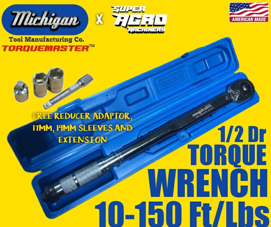 Torque wrench Michigan USA TorqueMaster™️ 1/2dr 10-150ft/lbs. 3/4drive ...
