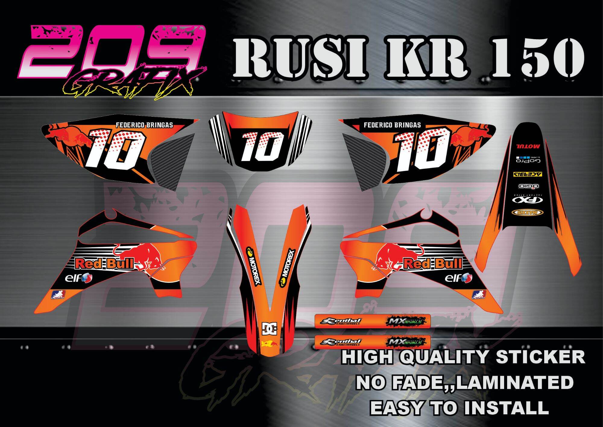 Rusi KR 150 full body decals | Lazada PH