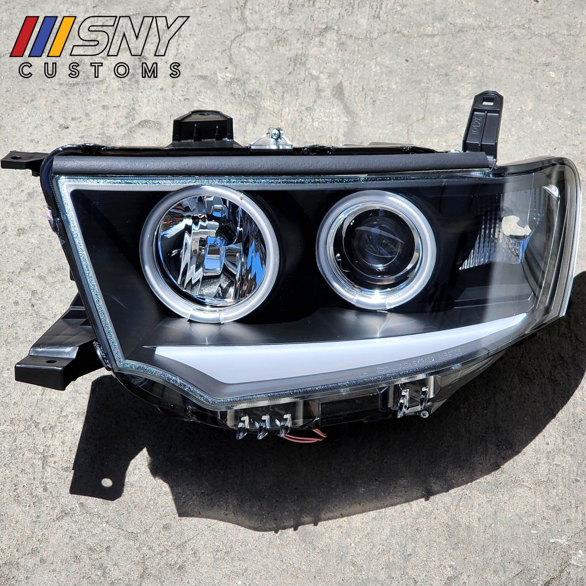 Montero Sport Projector Headlamps with Led DRL ccfl Halo Angel Eyes ...
