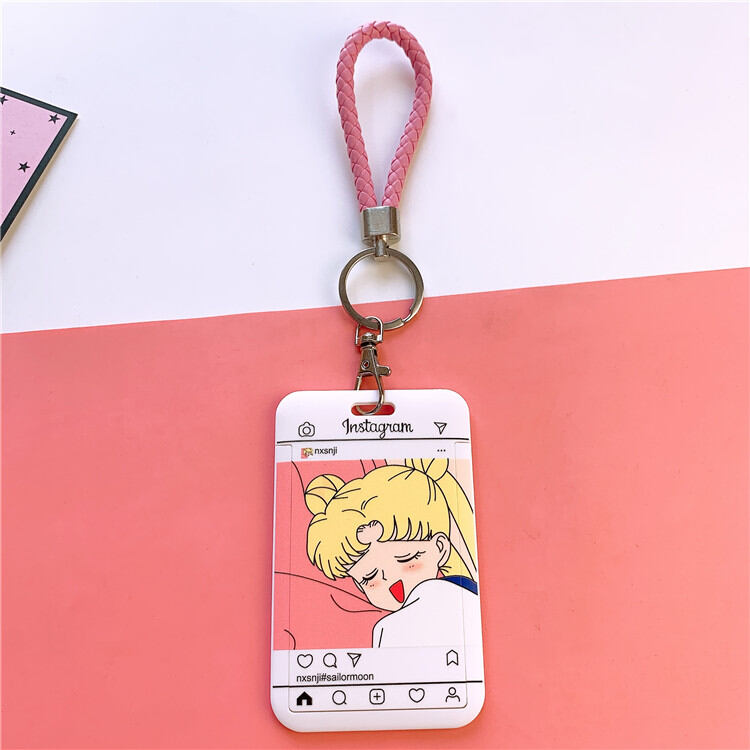 Pretty Girl Warrior Cartoon Shuttle Kindergarten Badge ID Card Holder ...