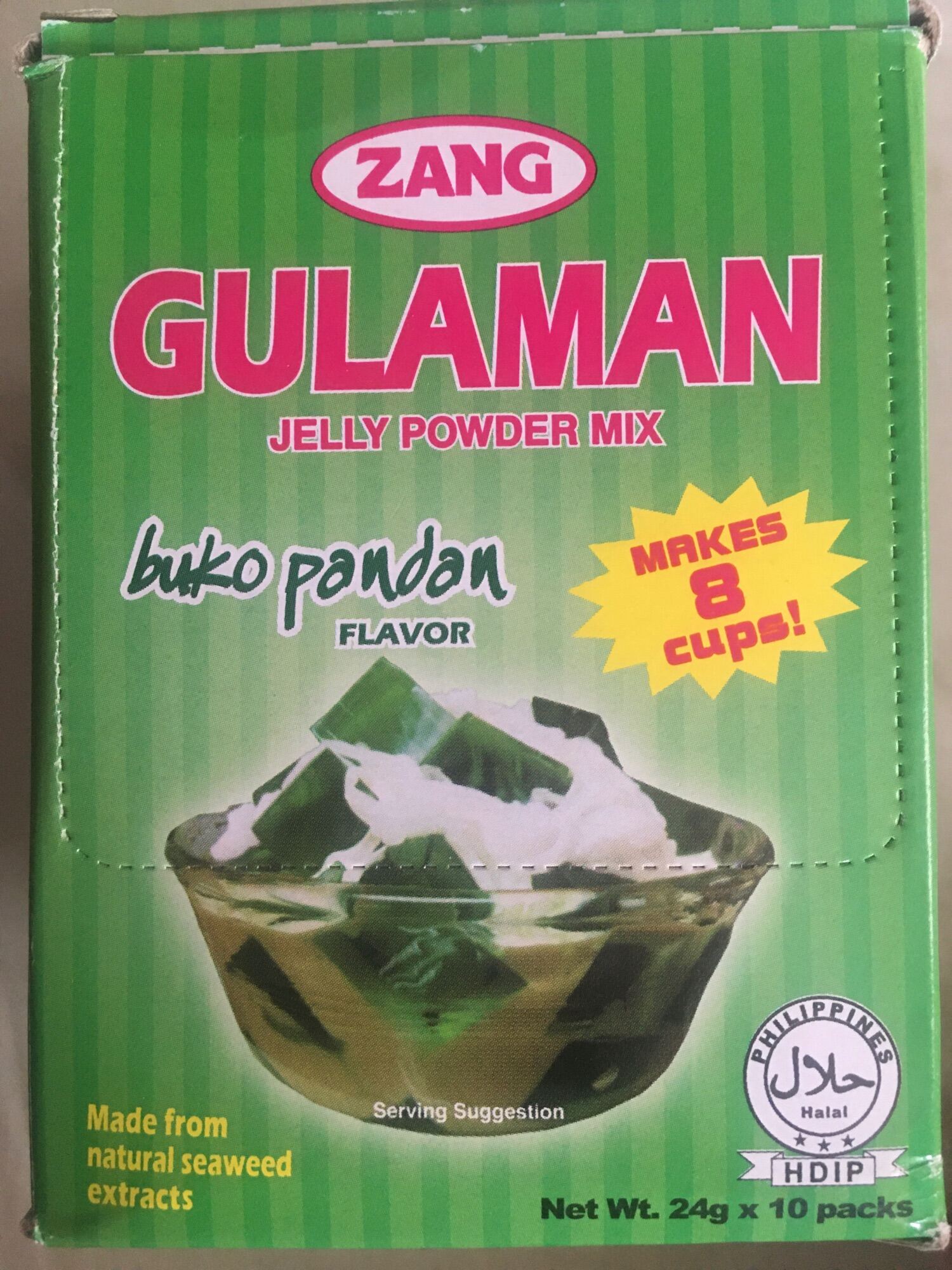 Zang Gulaman Green Buko pandan jelly / Strawberry / ube / chocolate ...