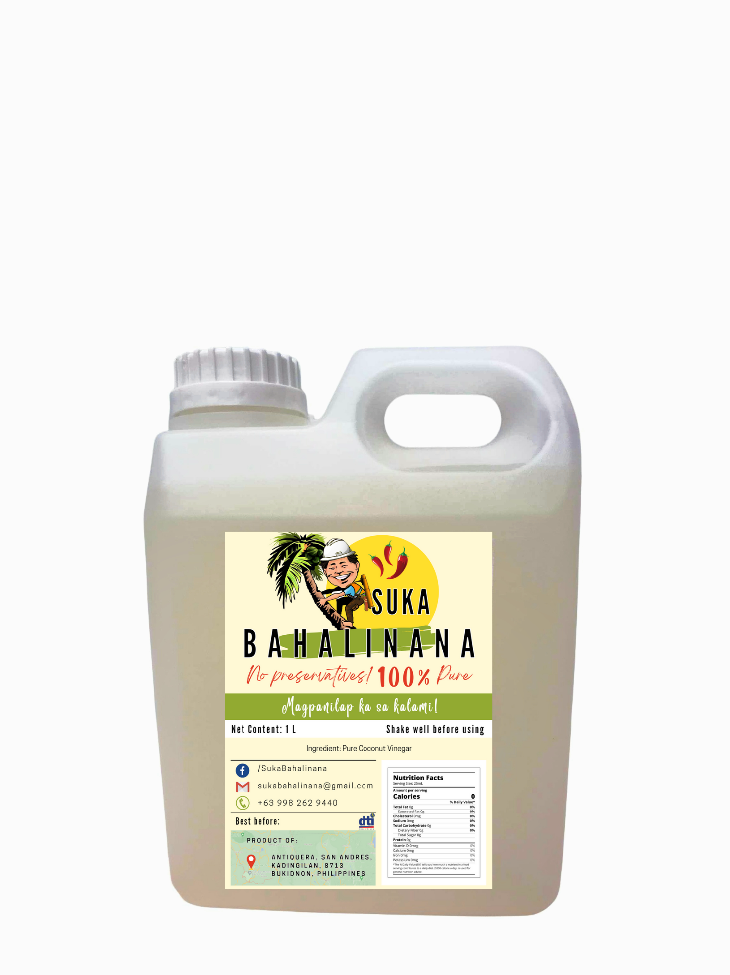 1L Sukang Tuba 100% Pure Coconut Vinegar without Additives | Pure Suka ...
