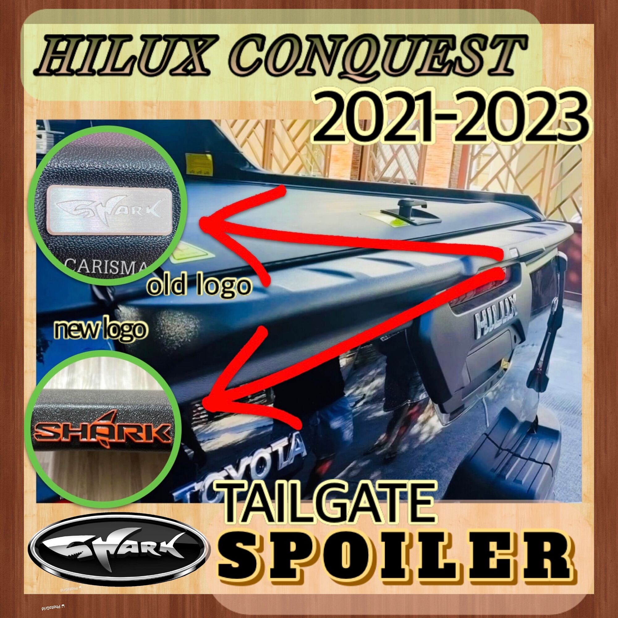 TOYOTA HILUX CONQUEST 2021-2023 SHARK TAIL GATE SPOILER (hilux ...