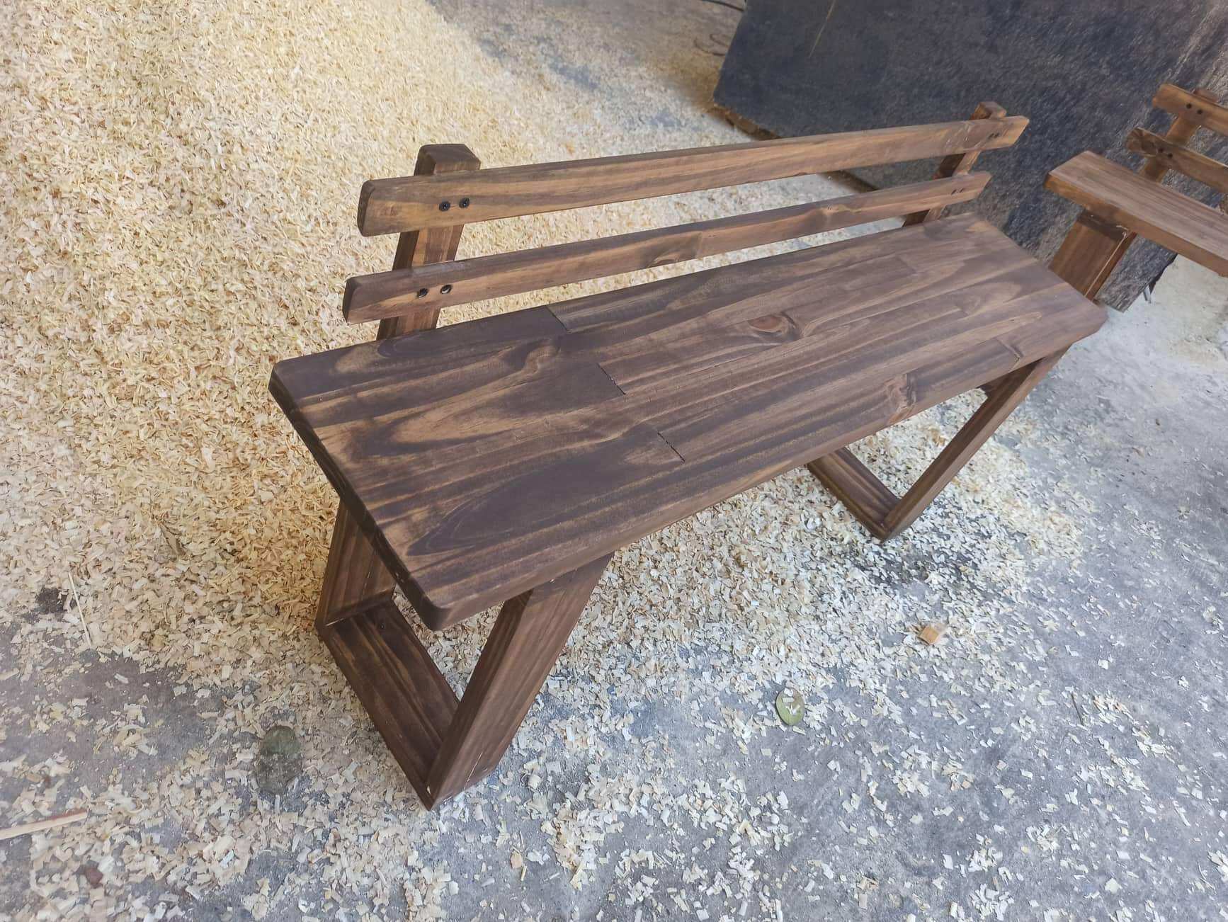 Wooden Bench with Backrest | Lazada PH
