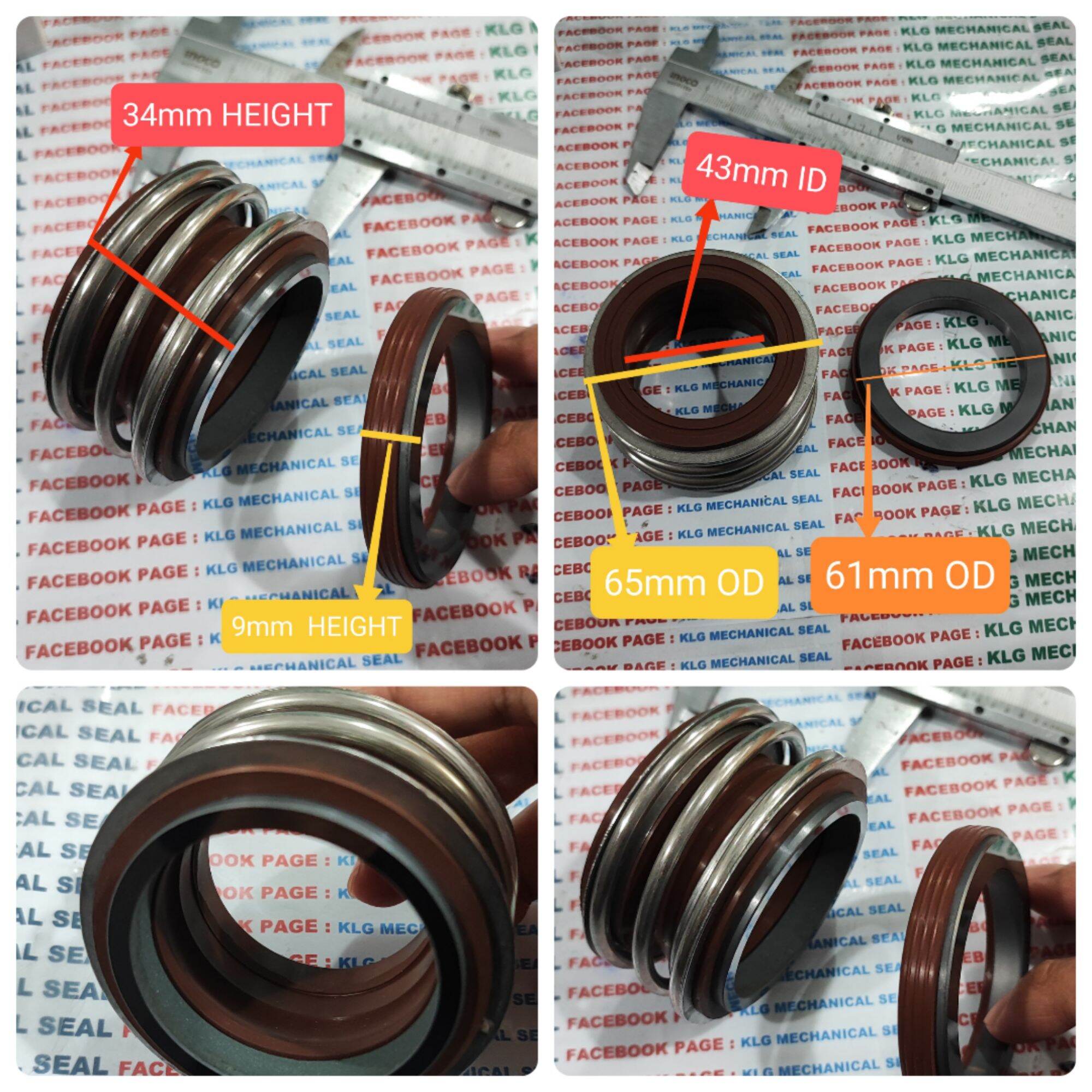 Mechanical seal 43mm mg1 sic sic viton water pump | Lazada PH