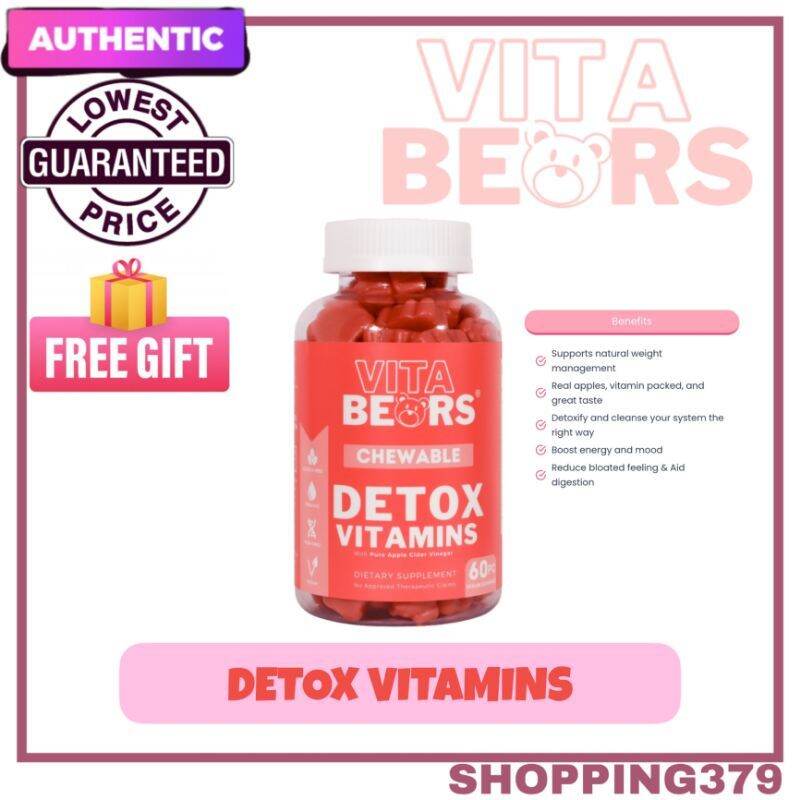 Vitabears Chewable Gummies (Hair Vitamins, Skin Vitamins, Detox Apple ...