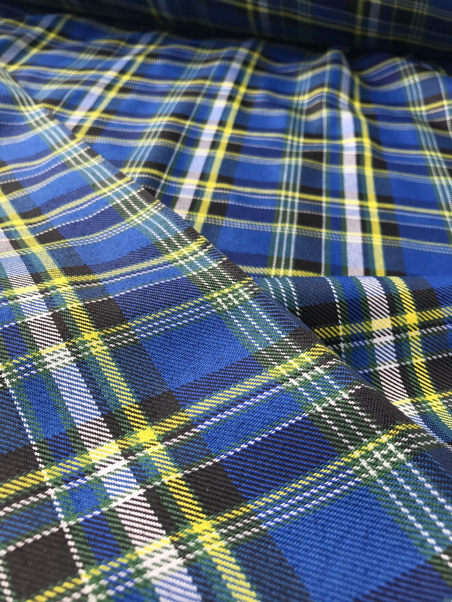 SG-Blue Checkered Fabric Cloth Textile Tela 60” width sold per yard ...