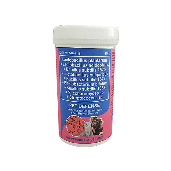 Pet Defense Probiotics for Dogs and Cats feed premix powder 100g ...