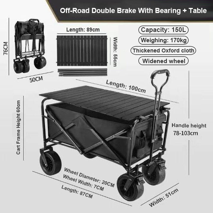 Outdoor Camping Collapsible Utility Wagon Portable Four Wheel Folding ...