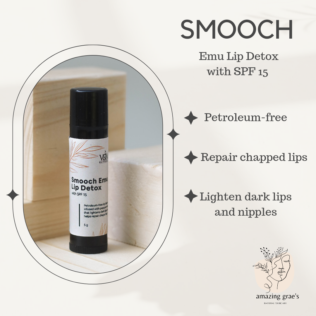 SMOOCH Emu Lip Detox with SPF 15 V&M Naturals Dry dark lips | Lazada PH