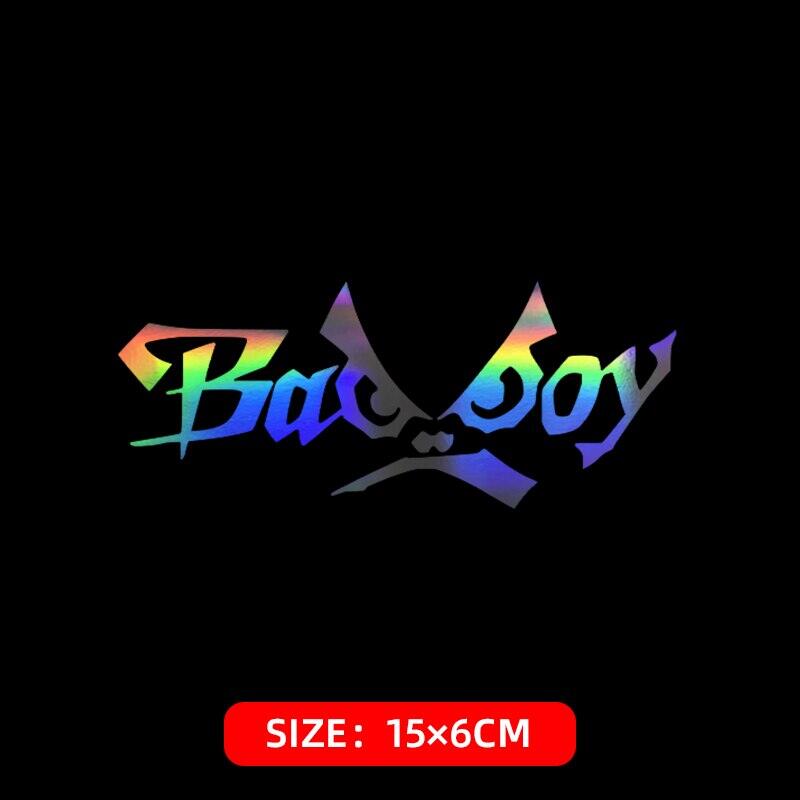 1pcs Motorcycle Car Body Helmet Sticker Laser Rainbow Dog Smile Badboy ...