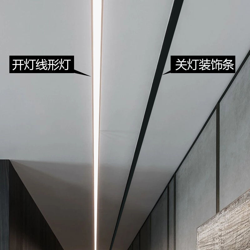 Black Led Aluminum Slot Light Bar U-Shaped Open-Mounted Strip Light ...