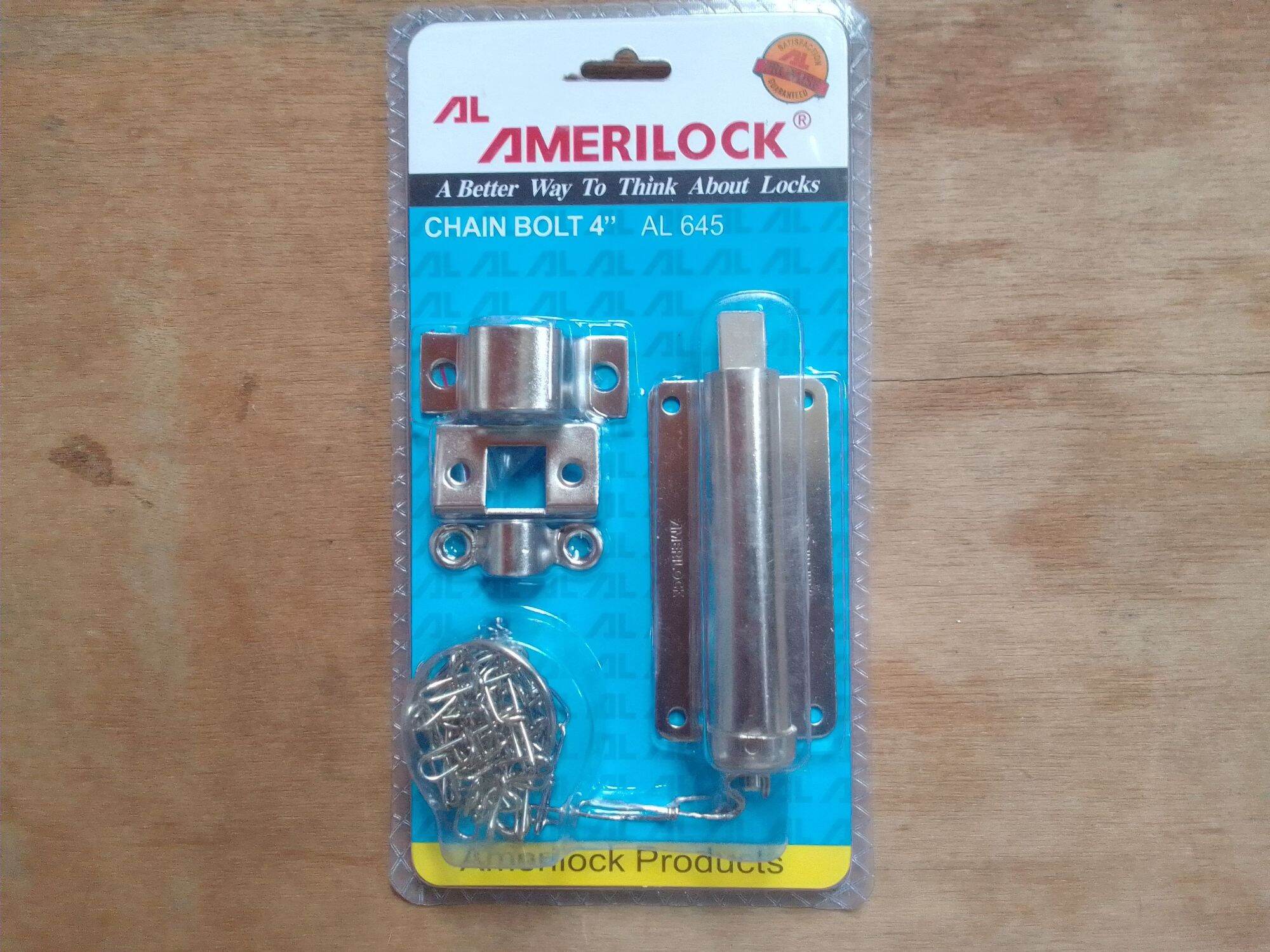 AMERILOCK STEEL DOOR CHAIN BOLT 4" AL645 AND FOOT BOLT 4" AL640 STEP ON ...
