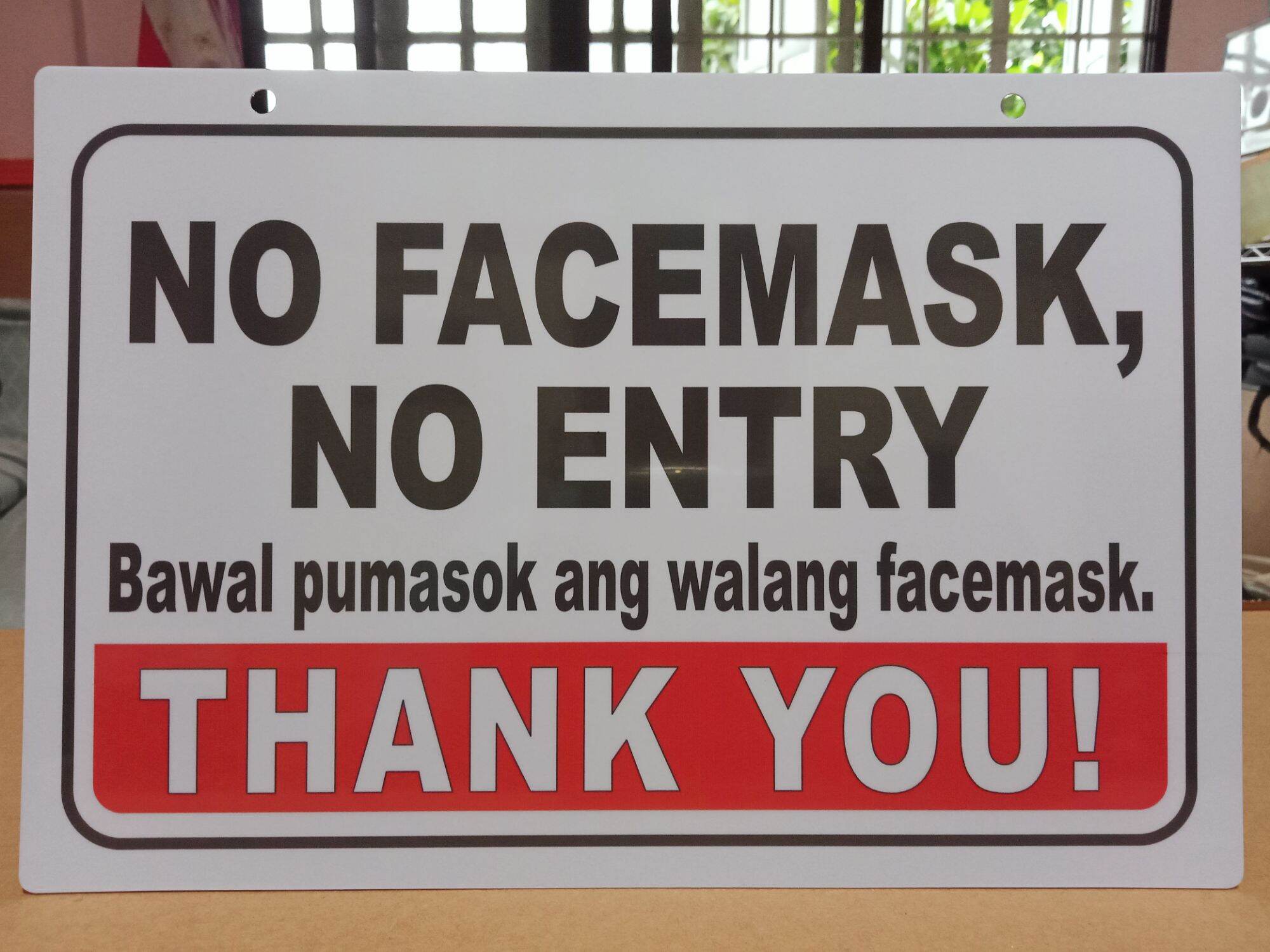 NO FACEMASK NO ENTRY Hard PVC Signage 7.8x11 inches | Lazada PH