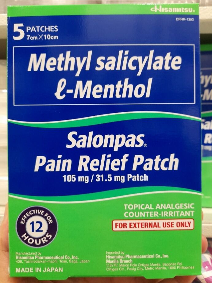 Salonpas Methyl Salicylate L Menthol Pain Relief Patch Topical ...