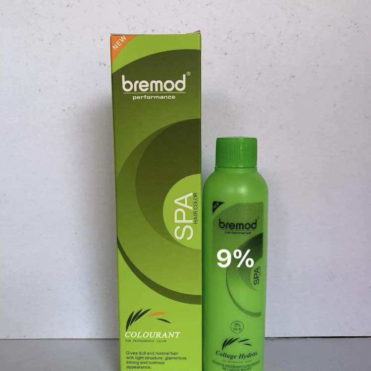 Bremod Color Hair Dye 7.4 (Light Copper) + Oxidizing Oxidation 100ML ...