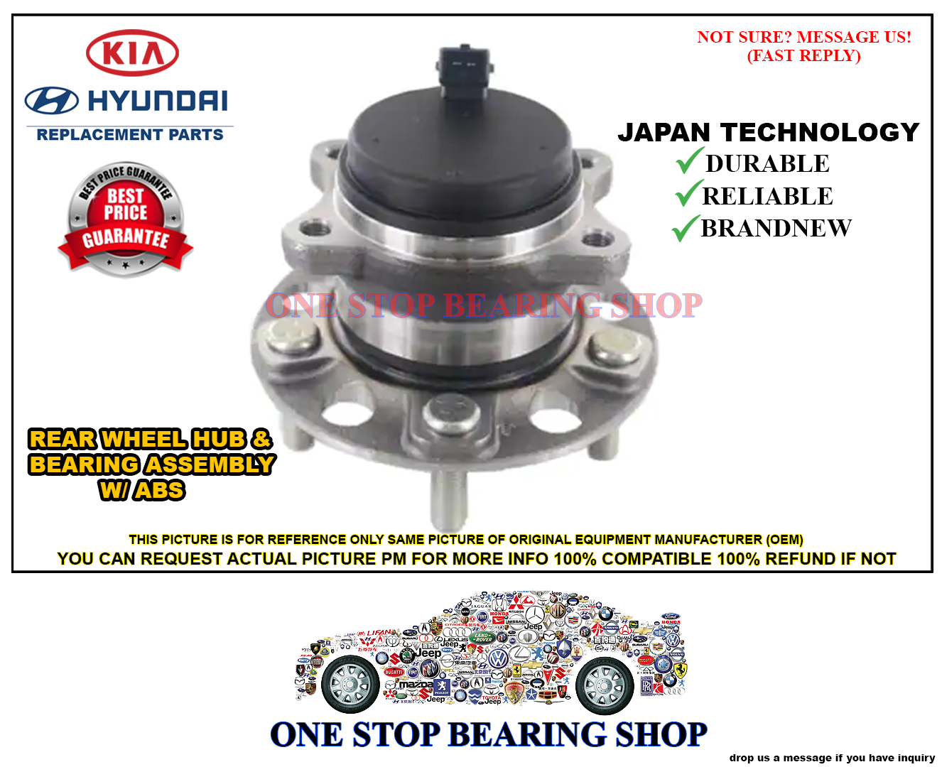 52730-C1100 / IJ-113062 / HYUNDAI KIA REAR WHEEL HUB & BEARING ASSEMBLY ...