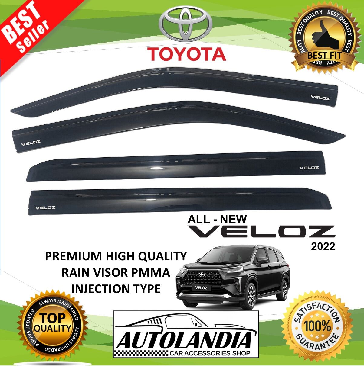2022 Toyota Veloz Rain Visor / Guard INJECTION TYPE | Lazada PH