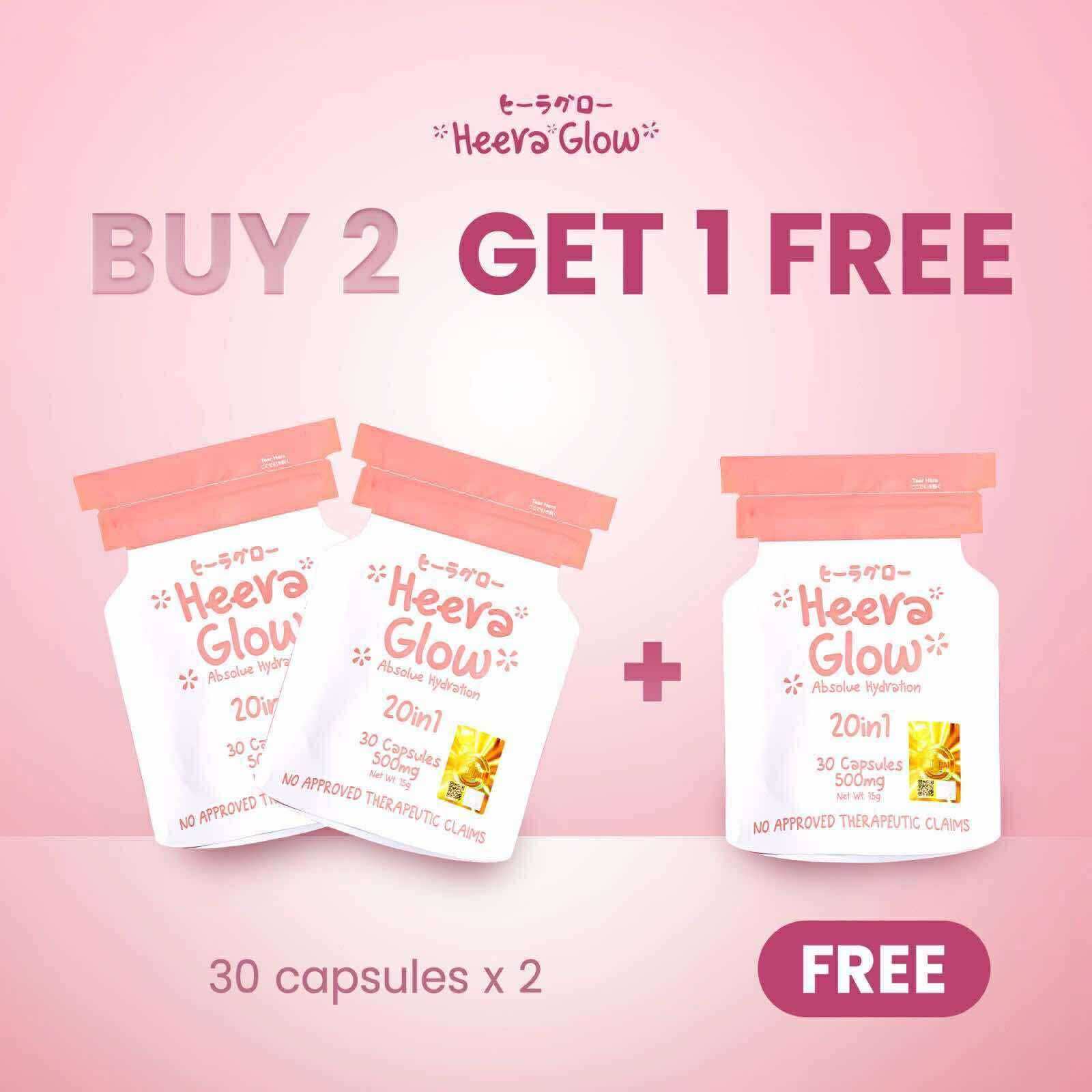 BUY2 GET1 Heera Glow 20in1 500mg 30 Capsules Glutathione, Collagen ...