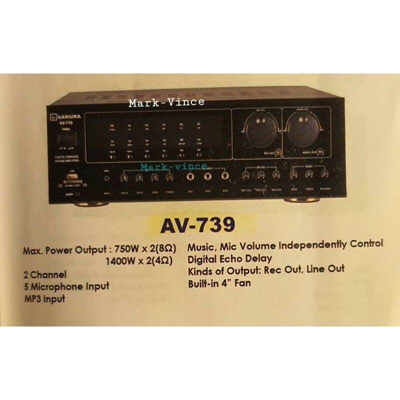SAKURA AV-739 Digital Karaoke Mixing Amplifier.... | Lazada PH