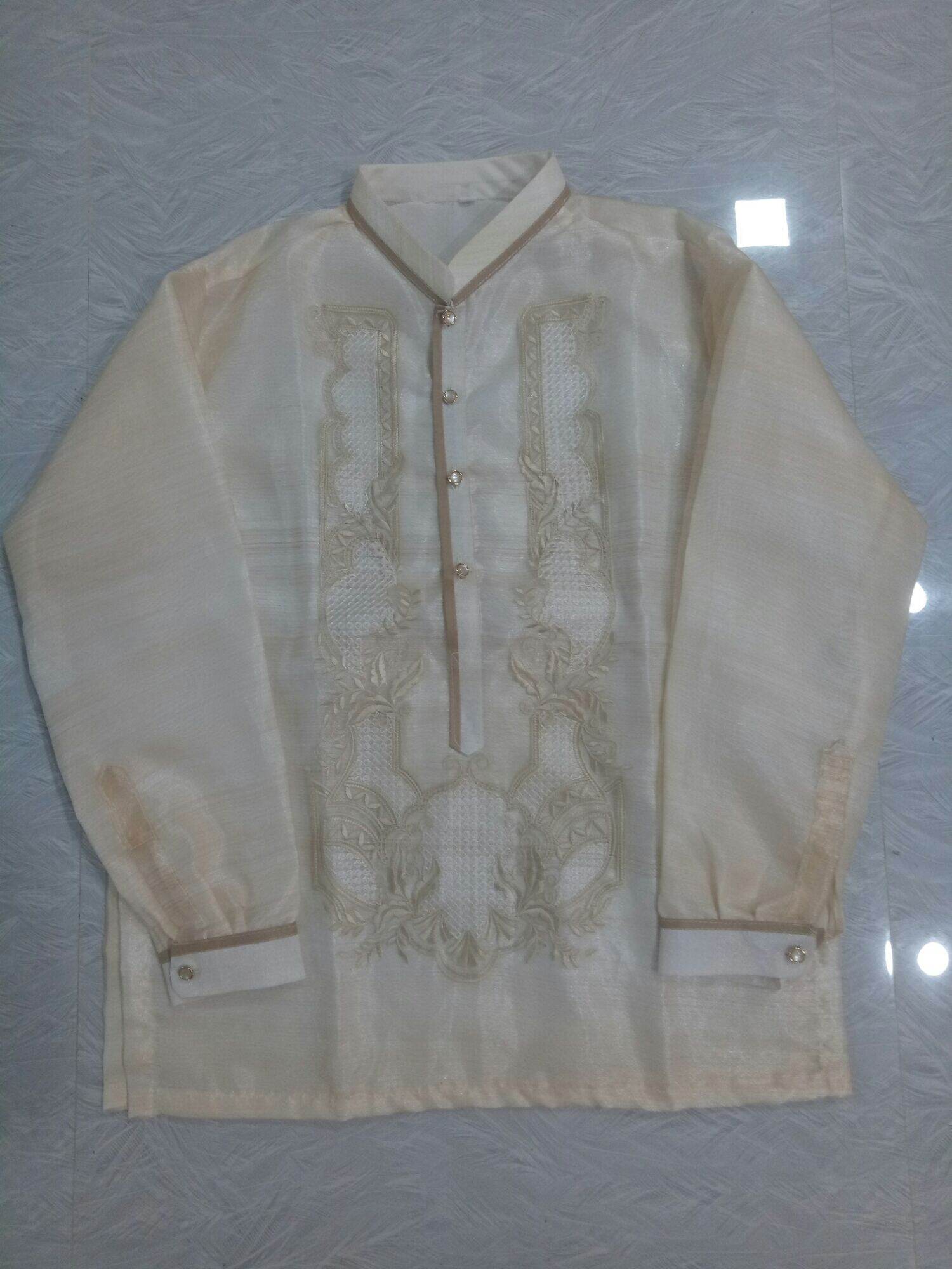 BARONG FOR MEN WITH LINING PIPING BROWN | Lazada PH