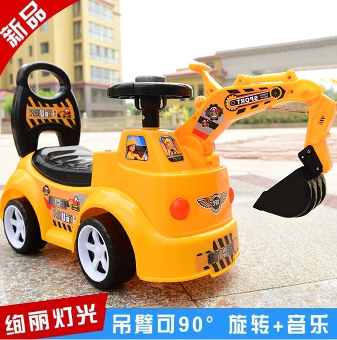 Children's Excavator Can Sit Riding Pedal Digging Soil Pushing Hook ...