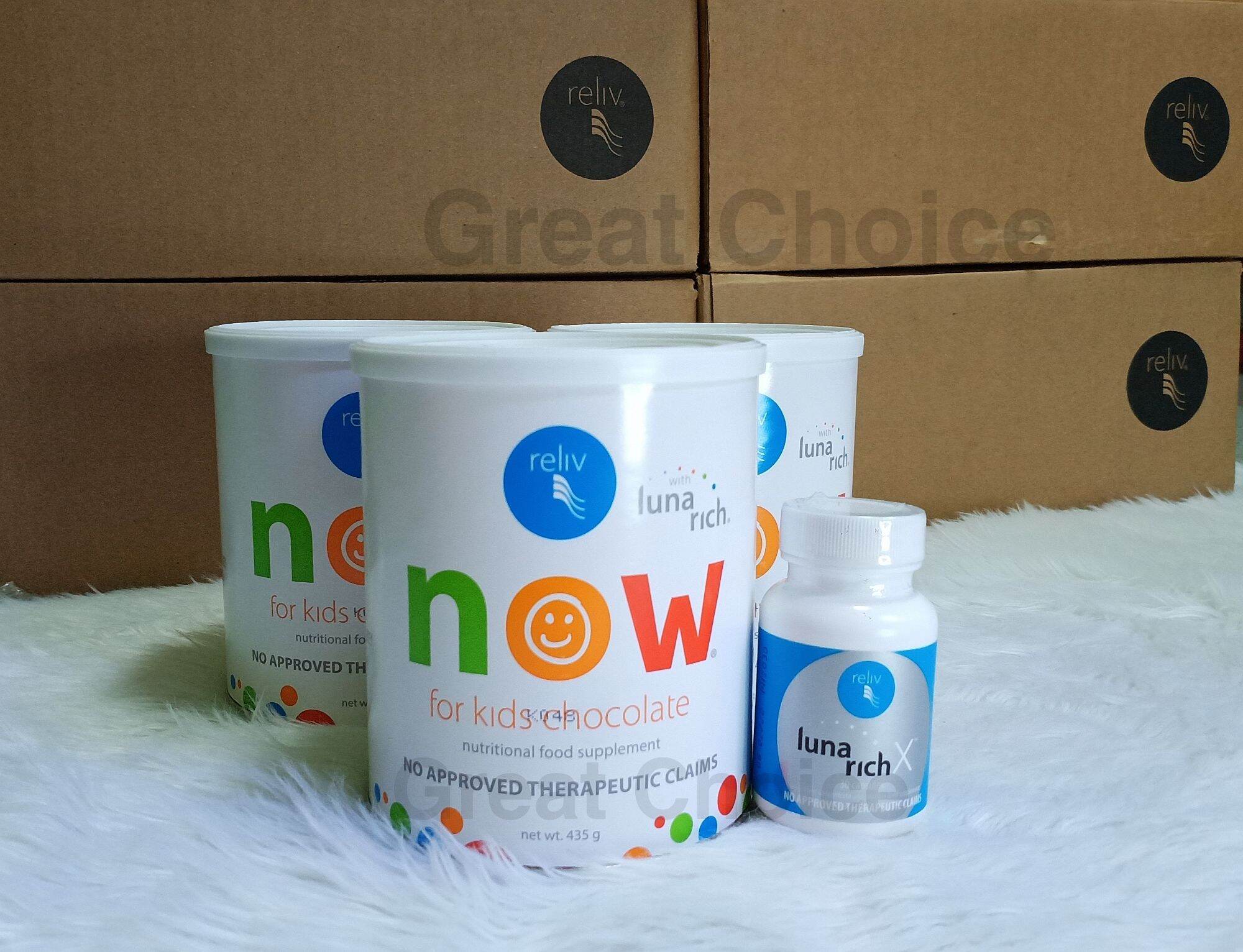 Reliv Now For Kids Vaniila and Choco + Lunarich X 30’s Reliv-100% ...