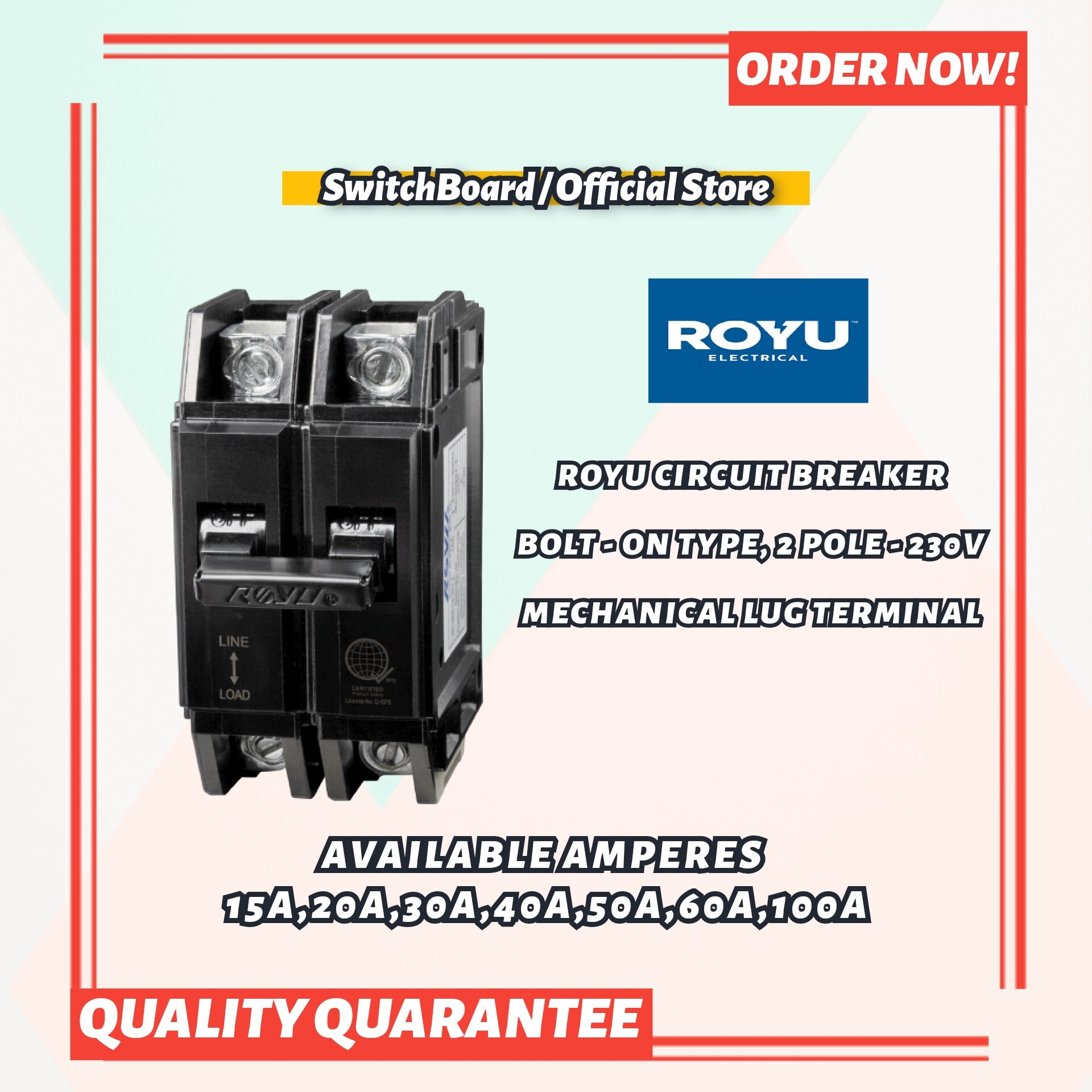 ROYU Circuit Breaker Bolt - on, Mechanical Lugs Terminal | Lazada PH