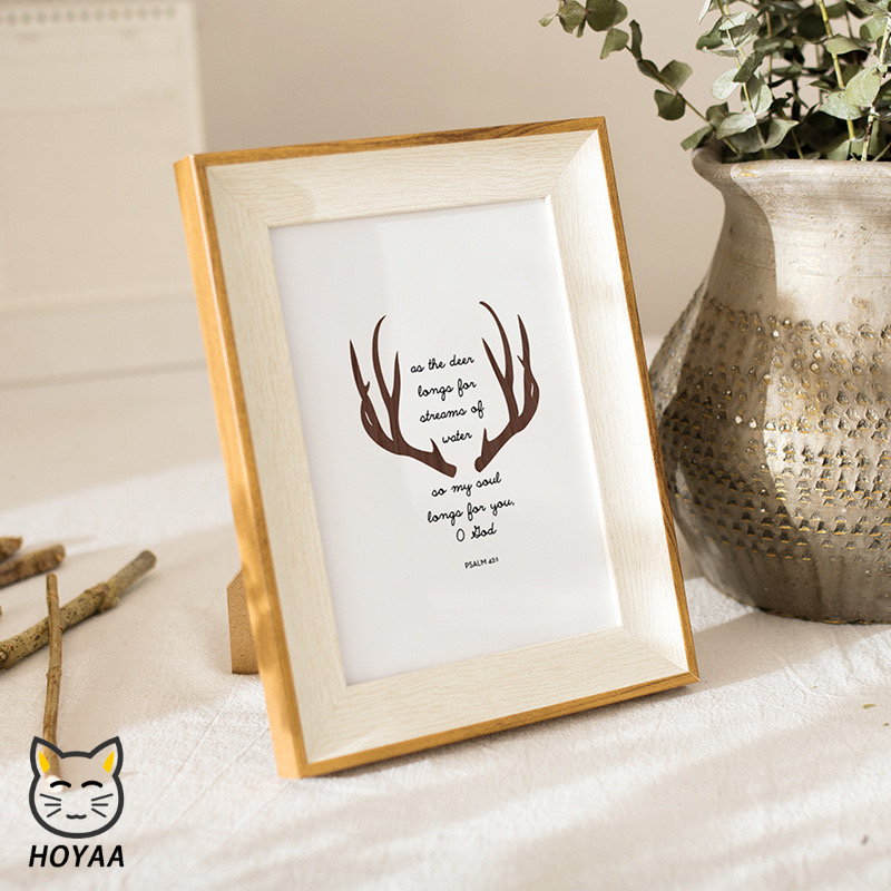 Hoyaa Wood Photo Frame with Stand Display 4R 6R A4 Size Simple Picture ...